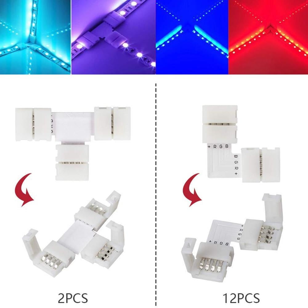 Furulu 4 Pins RGB LED Tape Connector Plug Power Splitter Cable 4pin ...