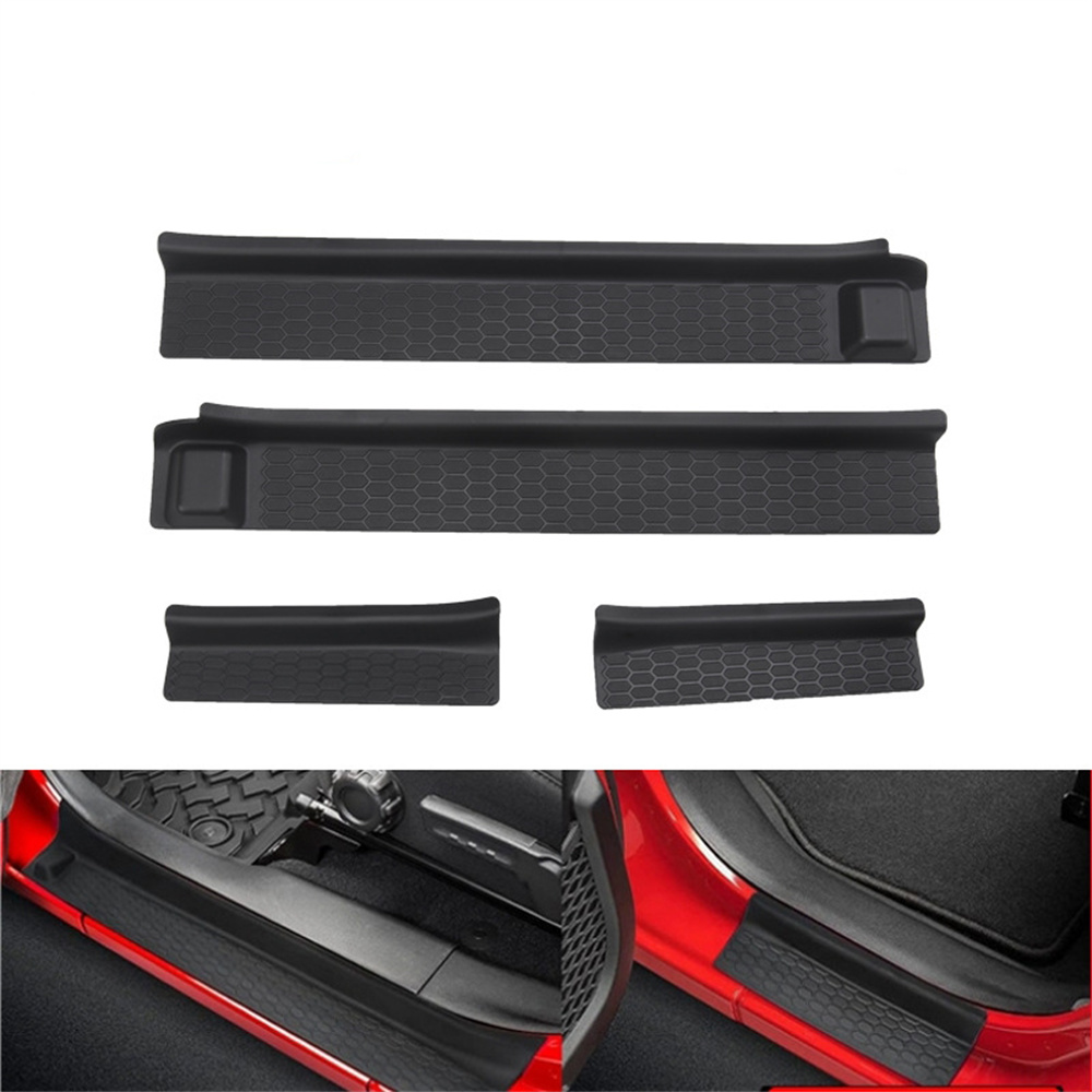 Furulu 4Pcs Door Sill Guards Kit for Jeep Wrangler JL JLU Gladiator JT ...