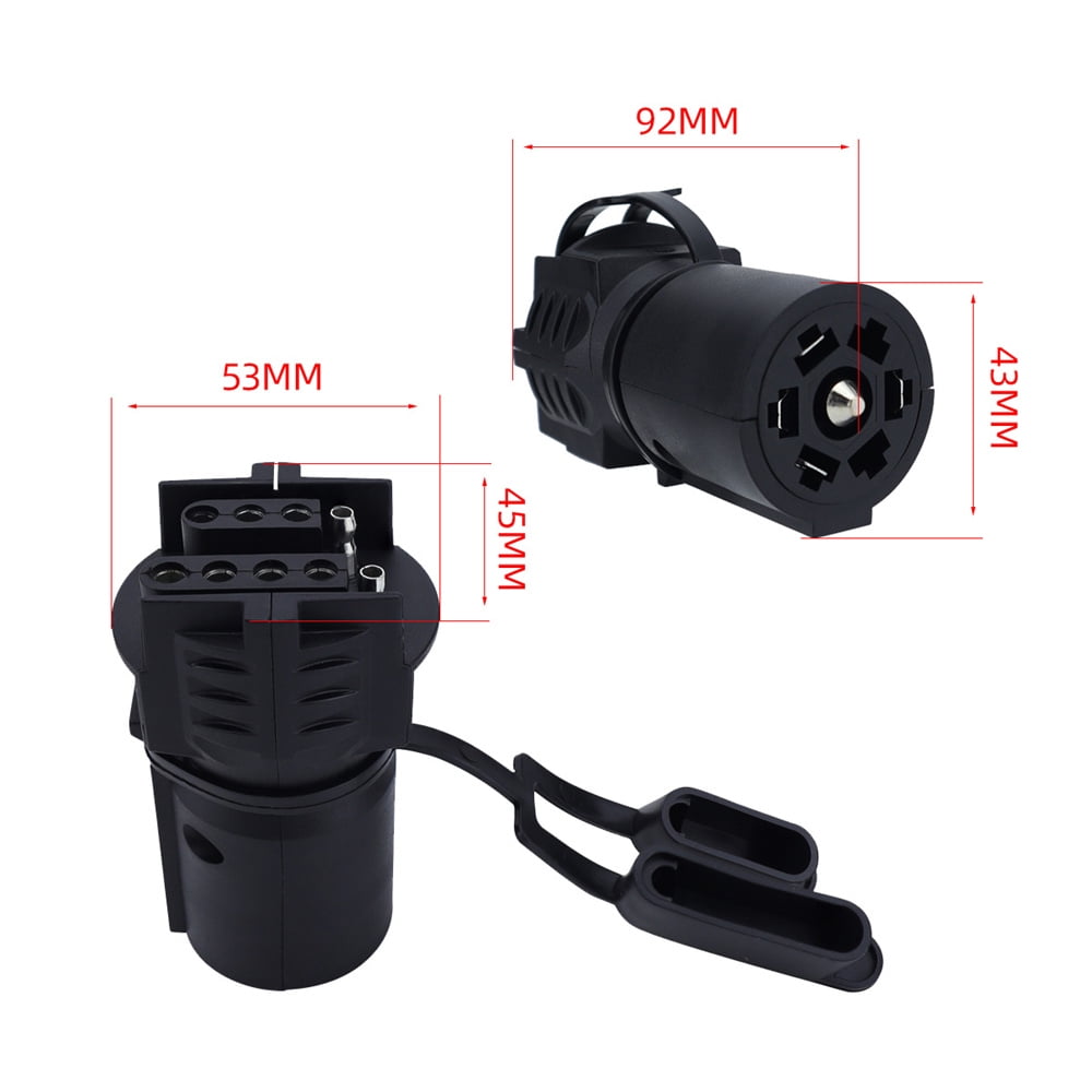 Furulu 7 Pin Blade to 4 Pin & 5 Pin Flat Trailer Adapter Wiring Plug ...