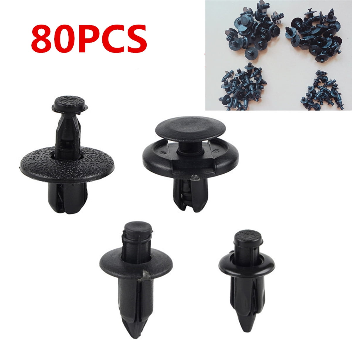 Furulu 80PCS Motorcycle ATV Nylon Fairing Bolt Bodywork Push Pry Rivets ...