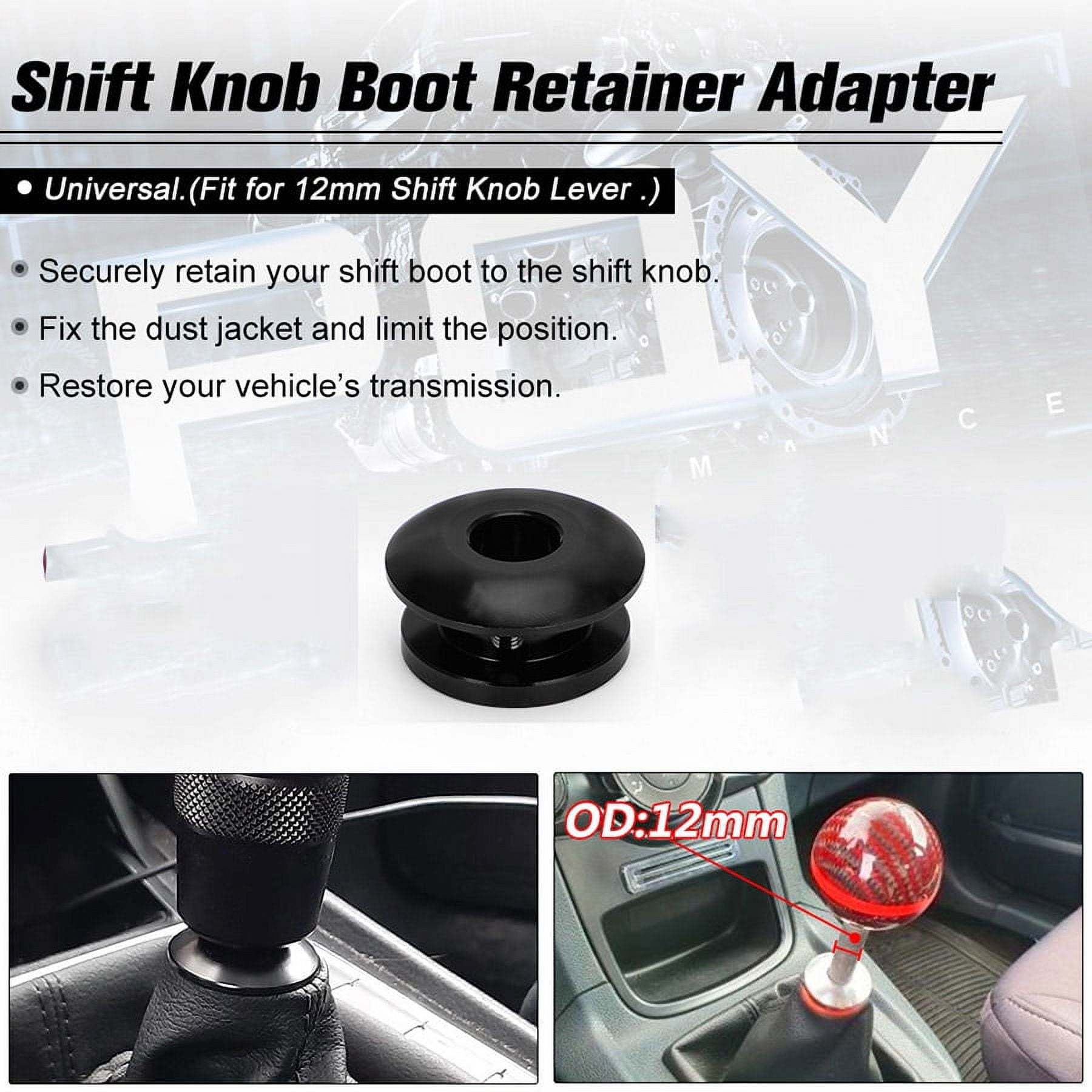 Furulu Black Shift Knob Boot Retainer Adapter Base for Manual Gear ...