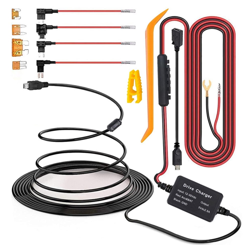 Furulu Car DVR Camera Hardwire Cable Video Recorder 12/24V To 5V USB ...