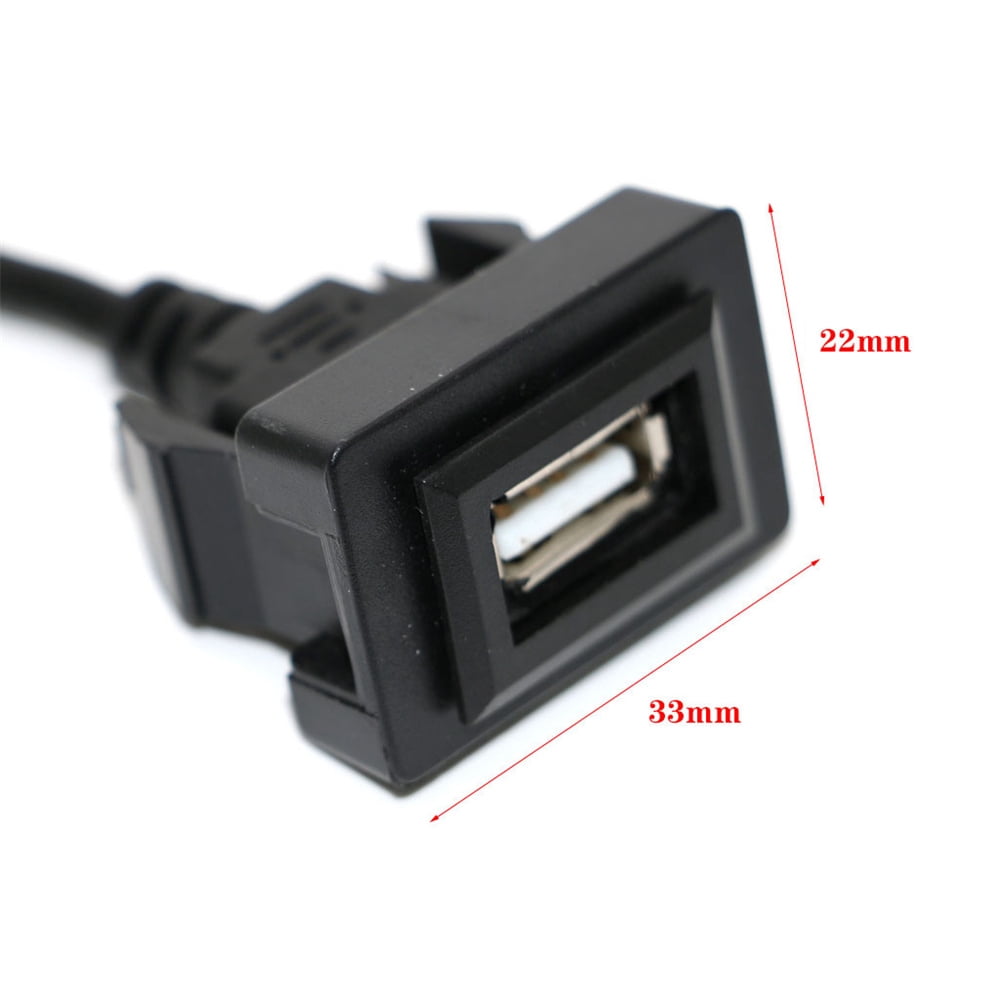 Furulu Car Dash Flush Mount USB Port Panel Extension Cable Adapter For ...