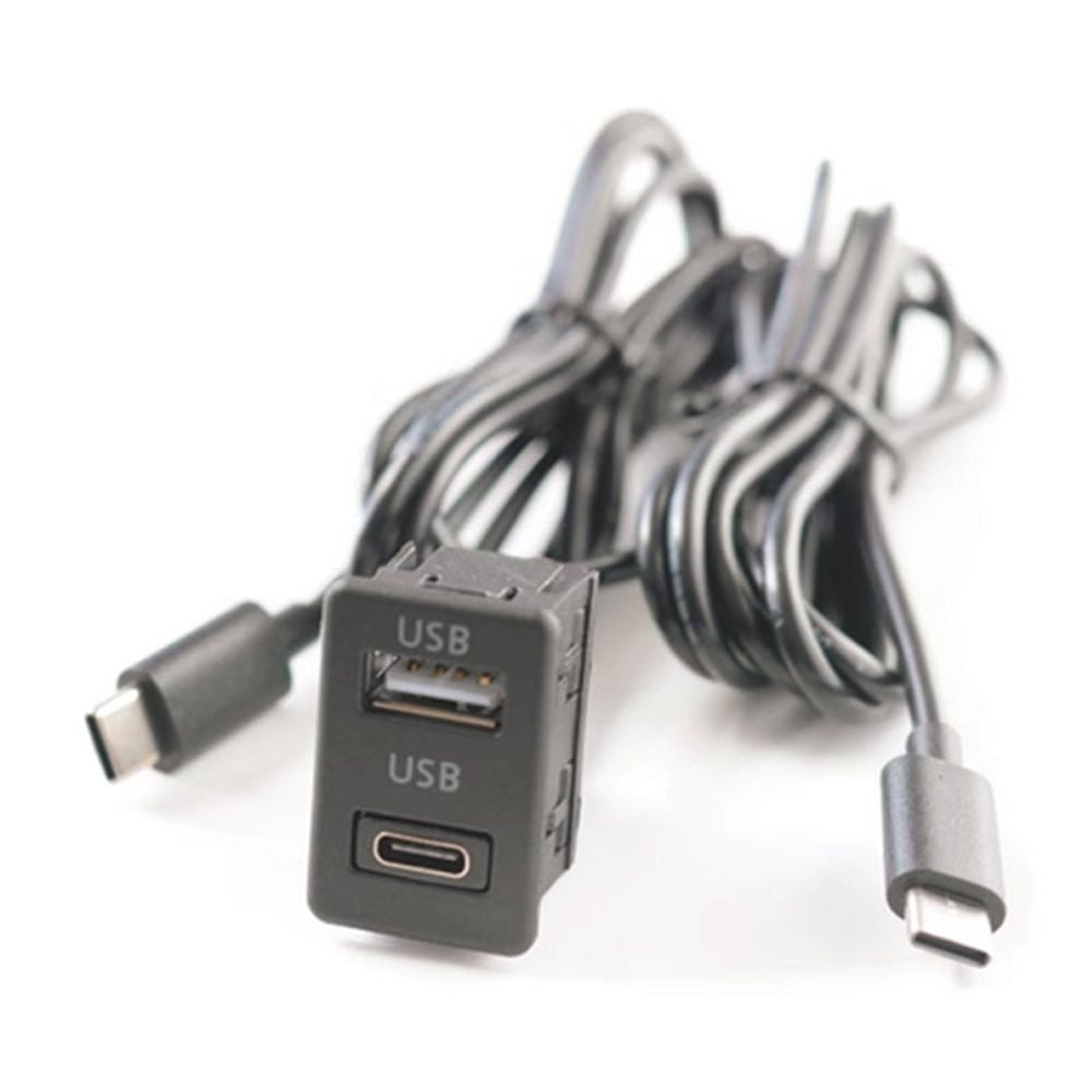 Furulu Car Dual Type-C To Usb+Type-C Port Panel Interface Extension ...