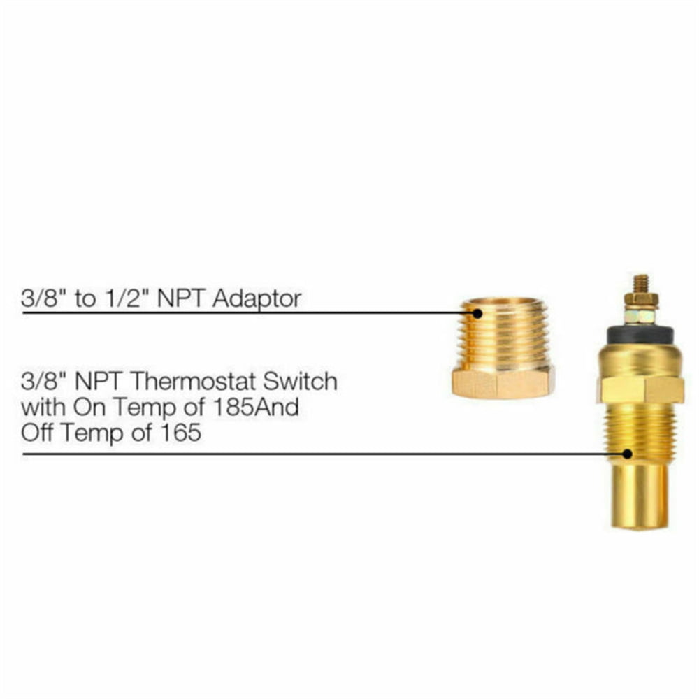 Furulu Car Engine Cooling Electric Fan 3/8"NPT Thermostat Temperature ...