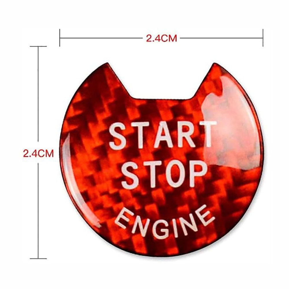 Furulu Carbon Fiber Engine Start Stop Push Button Cover Red For ...