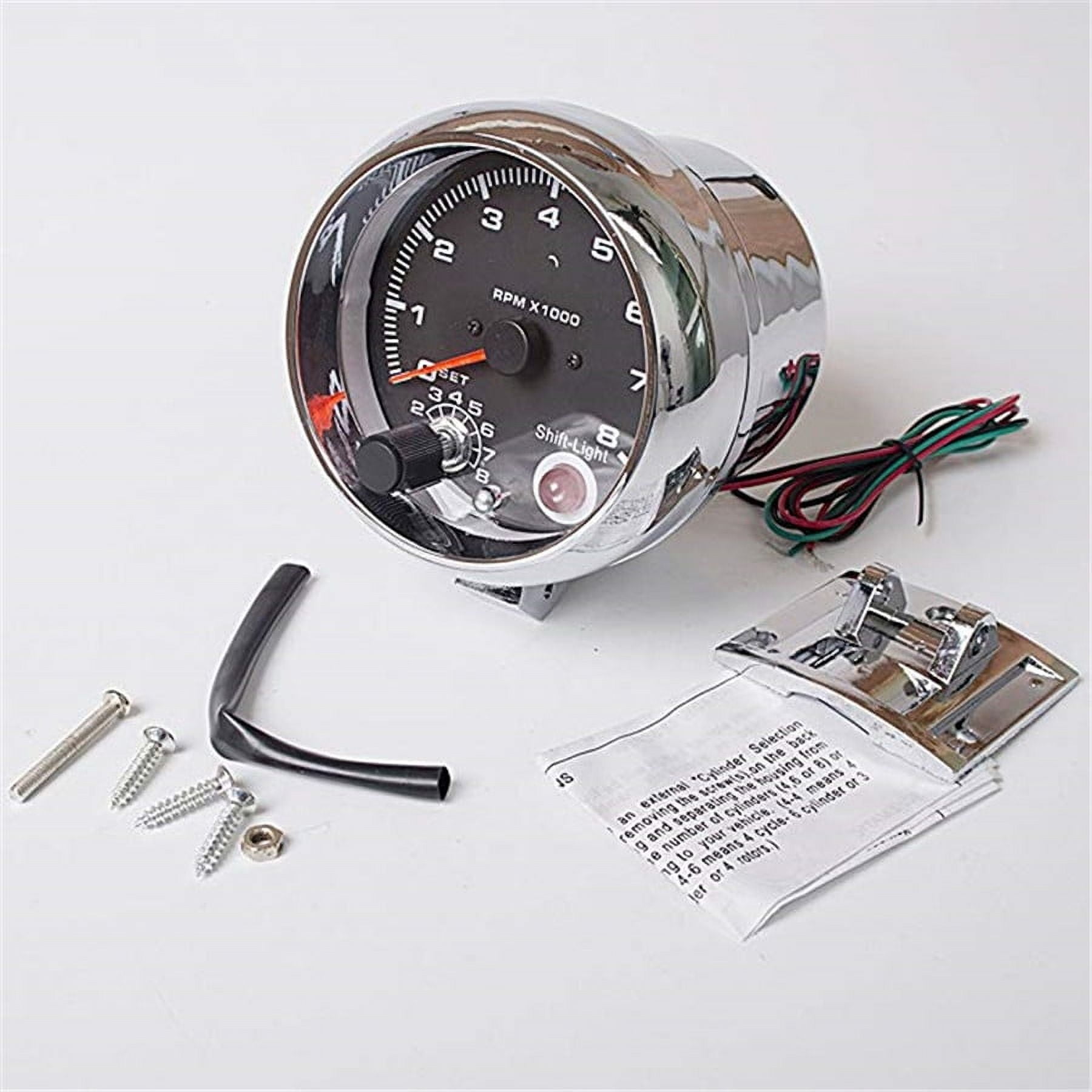 Furulu Chrome 3 3/4" Analog Car Tachometer Gauge Tacho Revolution 8000 ...