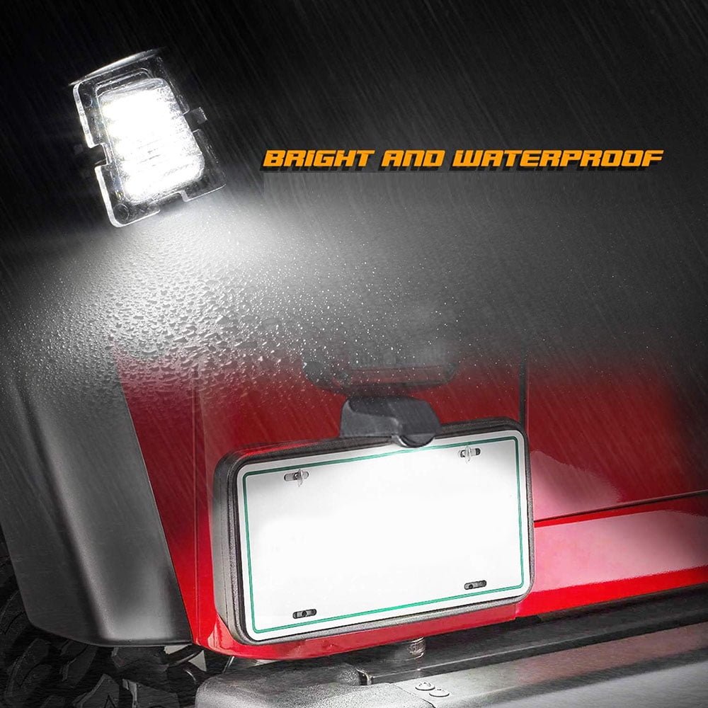 Furulu Clear Len LED License Plate Light For Jeep Wrangler JK 07-17 ...