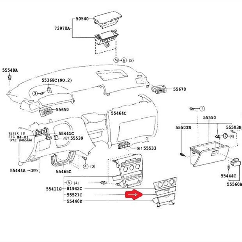 Furulu Front Instrument Panel Dash Plate 55520-02090-B1 For TOYOTA ...