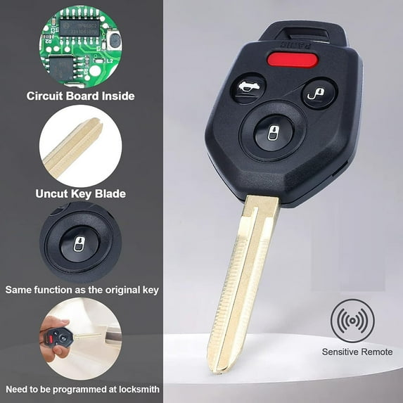 Furulu Keyless Entry Remote Key Fob New For Subaru Impreza Forester ...