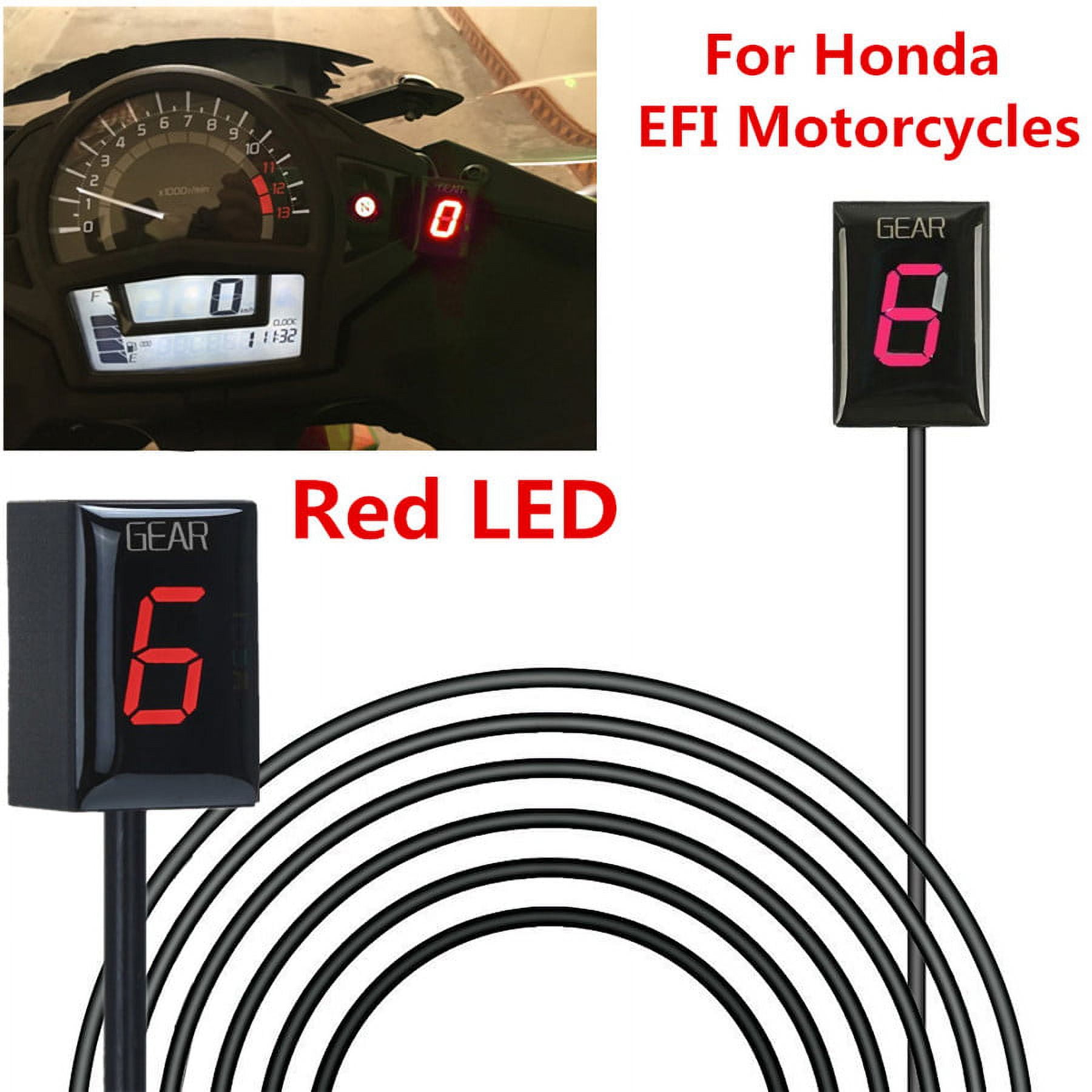 Furulu Professional 1-6 Level 6-Speed Gear Indicator Red LED For Honda ...
