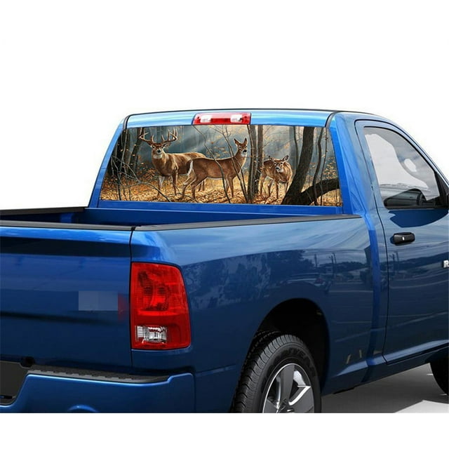 Furulu Rear Window Graphic Decal Forest Animals Deer Family Rear Window ...