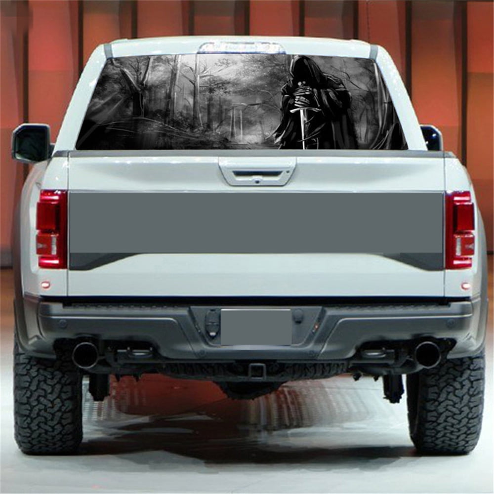 Furulu Rear Window Graphic Decal Grim Reaper Black Forest For Truck suv ...