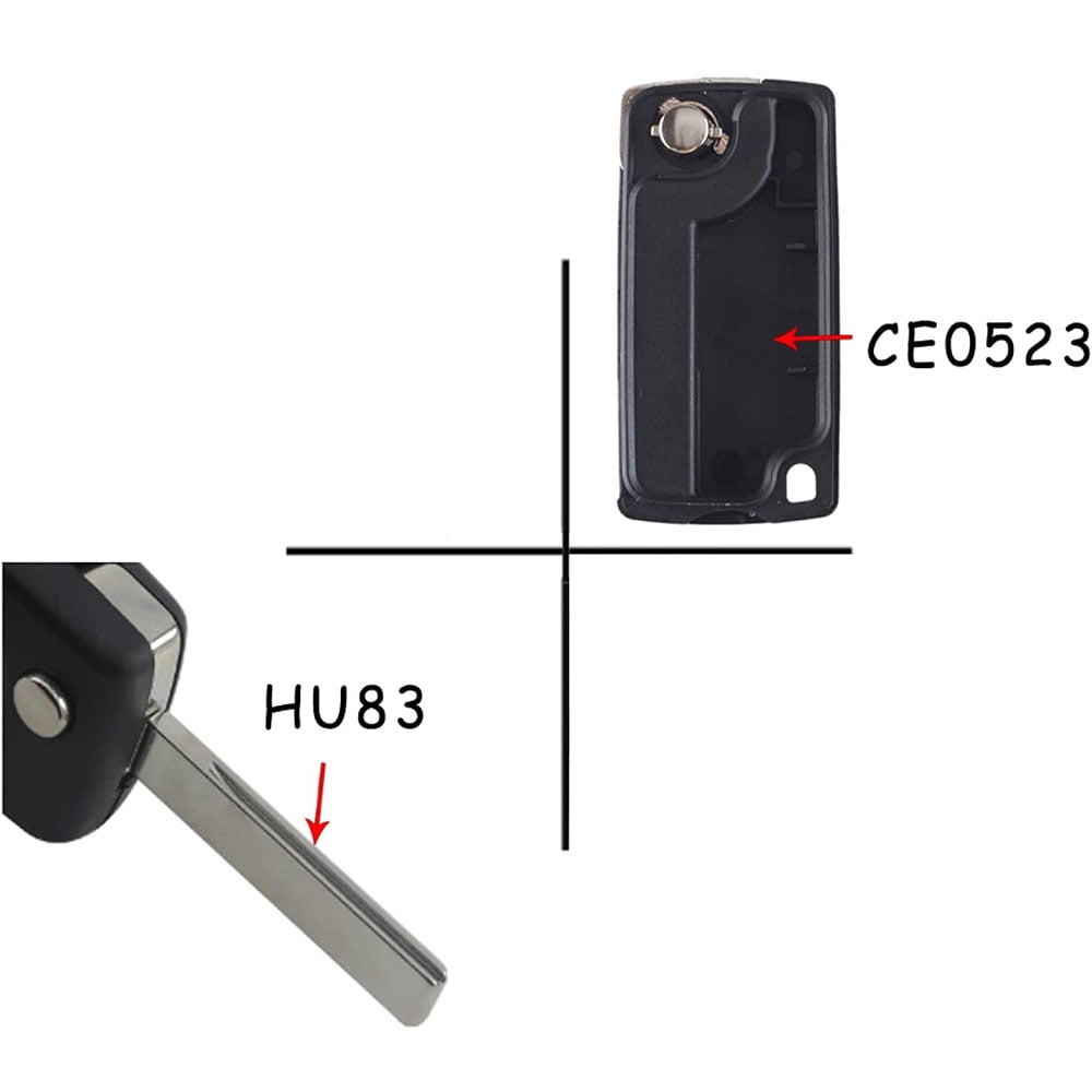 Furulu Remote Control Car Key Case 3 Button Folding Key Shell For Peugeot 407 308 Ce0523 Hu83 ...