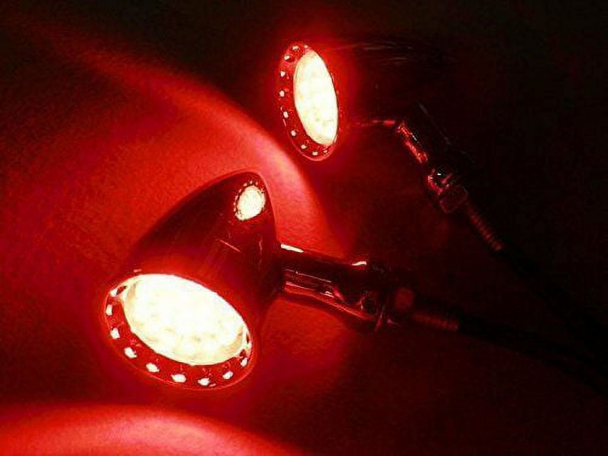 Furulu Universal Red 20 LED Chrome Motorcycle Stop Brake/Running Turn ...