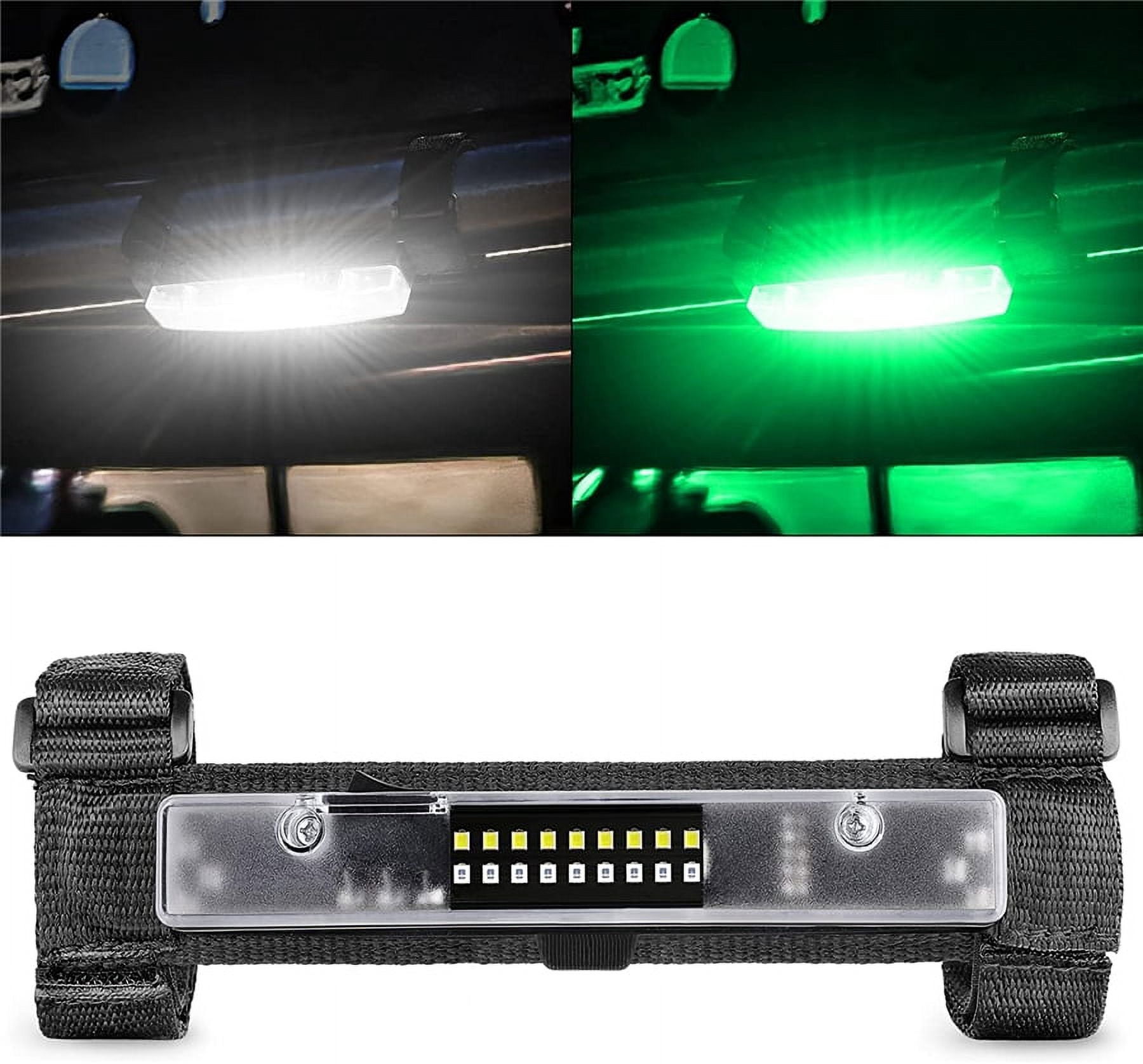 Furulu White+Green Interior LED Roll Bar Mount Dome Light For UTV ATV ...