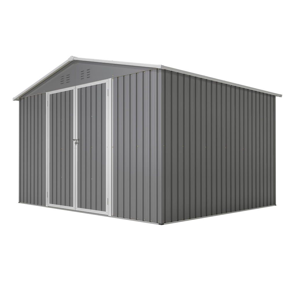 Furvclv 10X8 FT Outdoor Storage Shed, Metal Tool Sheds With Lockable ...
