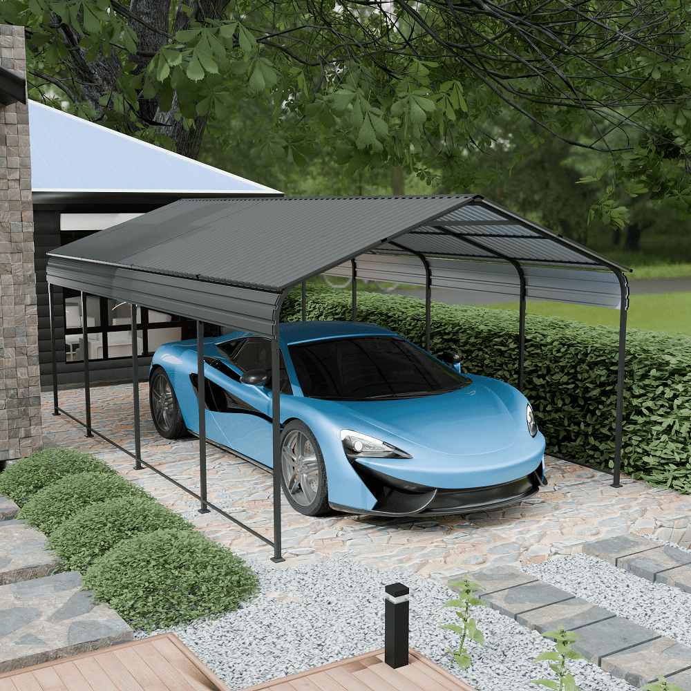 Furvclv 12x20 FT Metal Carport, Heavy Duty Carport Canopy With ...