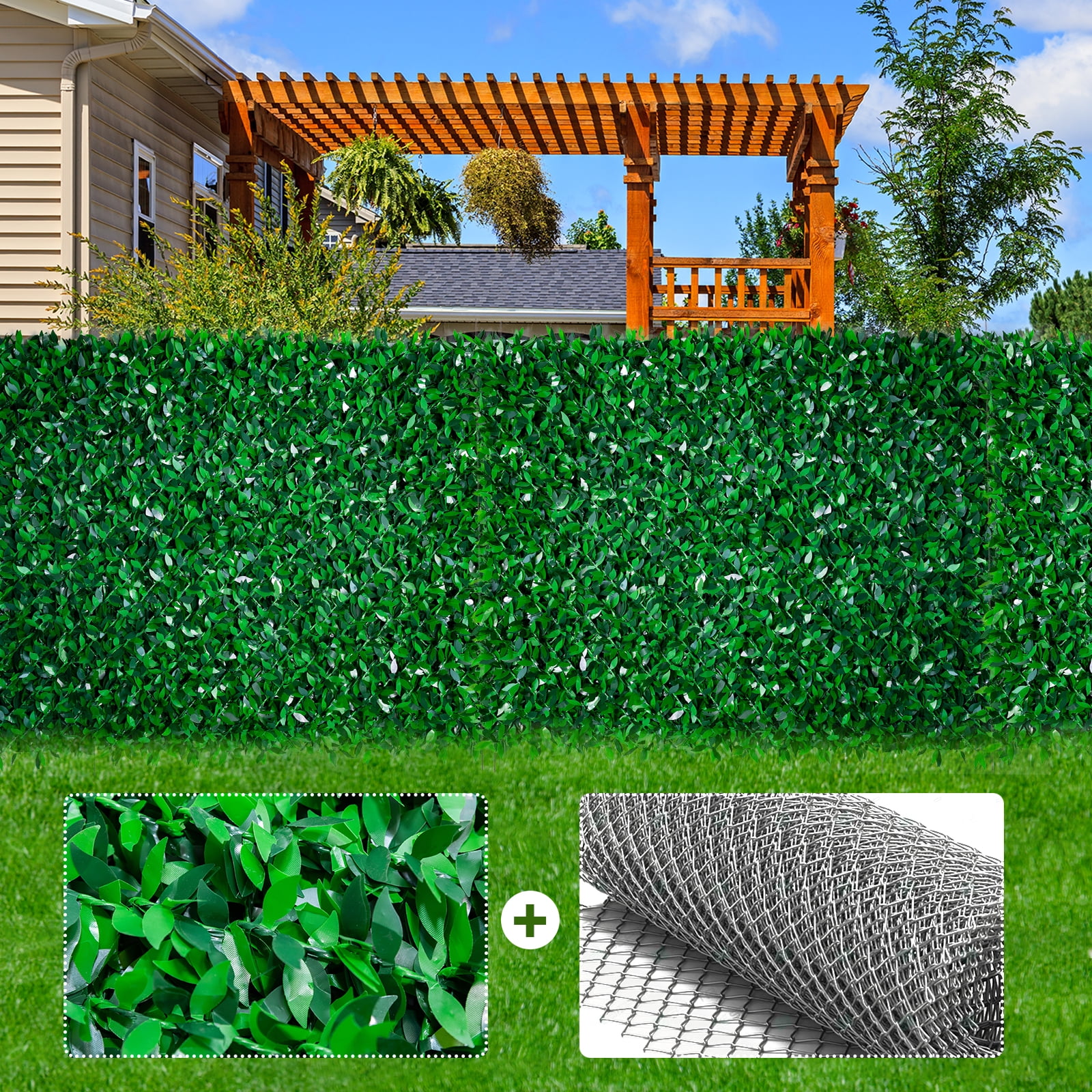Furvclv 3.3feetx10feet Artificial Ivy Hedge, Privacy Screen Fence ...