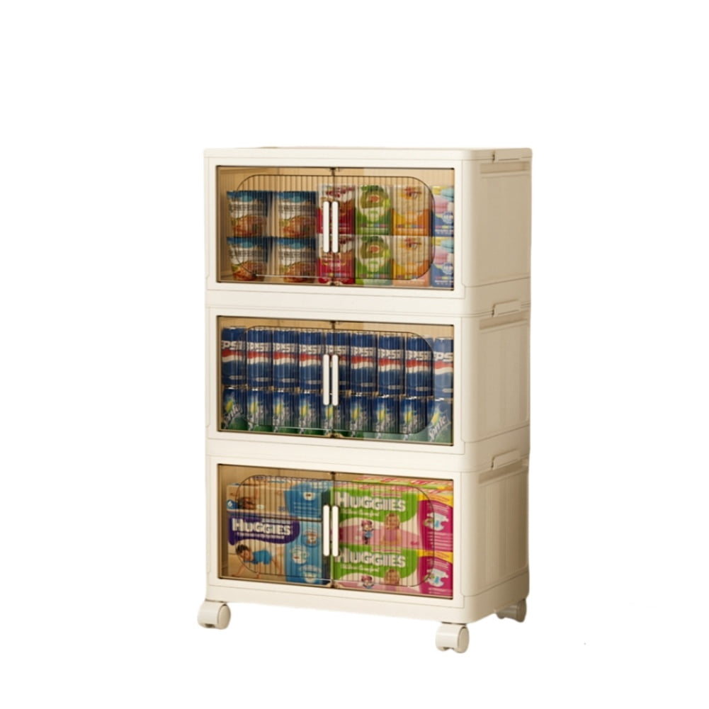 Furvclv 3 Tiers/4 Tiers/5 Tiers Stackable Storage Bins, Foldable ...