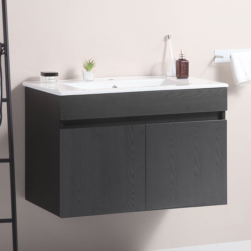 Furvclv 30 Inch Wall Mounted Bathroom Vanity, Bathroom Cabinet With ...