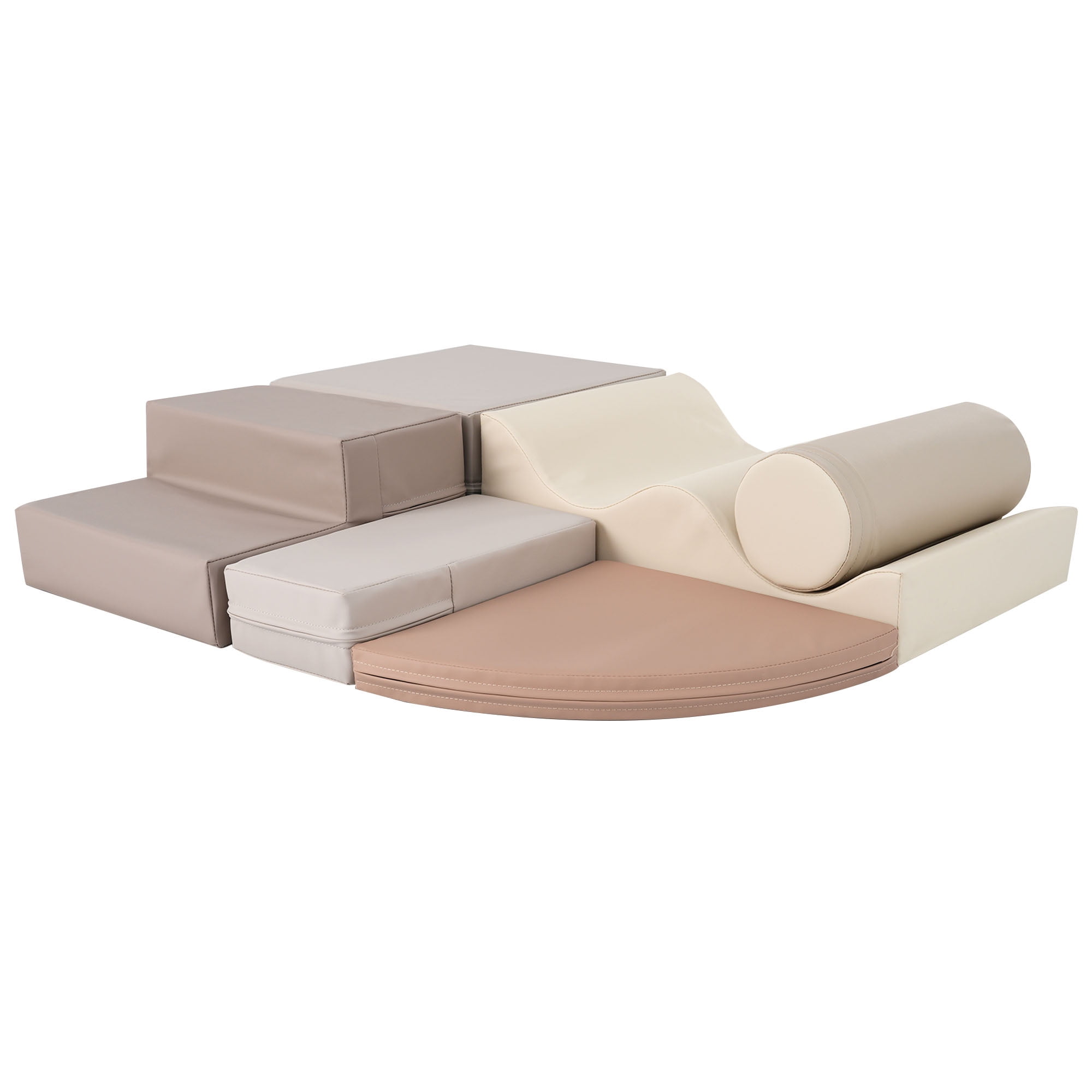 Furvclv 6-in-1 Toddler Climb Crawl Activity Playset Soft Foam Climbing ...