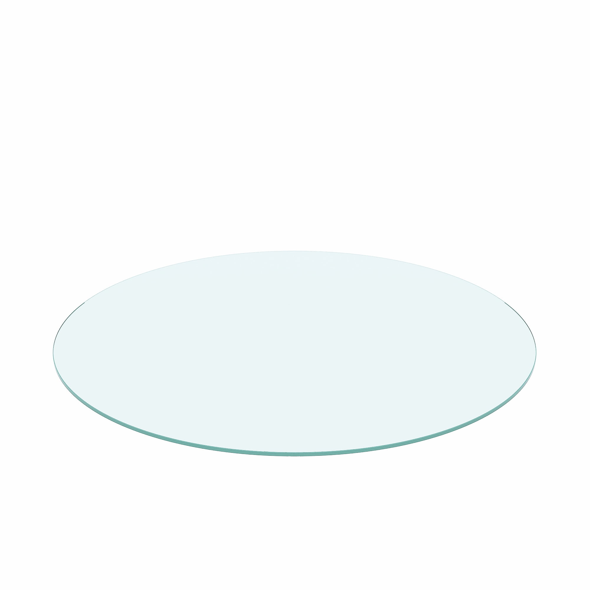 Furvclv Coffee Table, Round Glass Table With Thick Beveled Polished ...