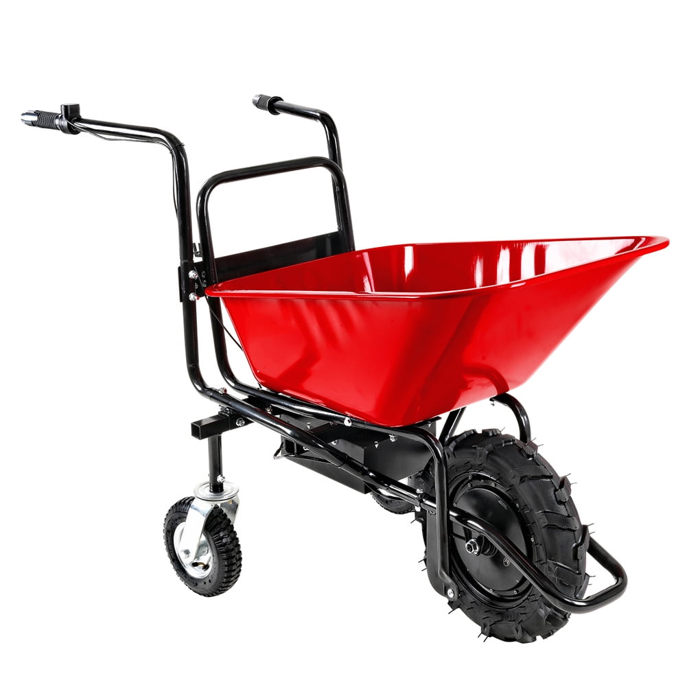 Furvclv Electric Wheelbarrow, 24V 250W Brushless Motorized Utility ...
