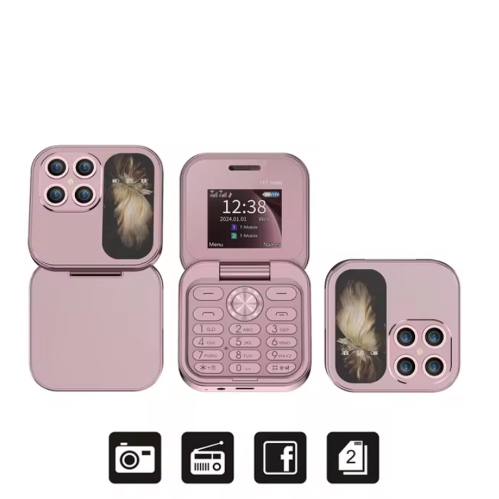 Furvclv Foldable Mobile Phone Small Box Flip Cell Phones Dual SIM Card ...
