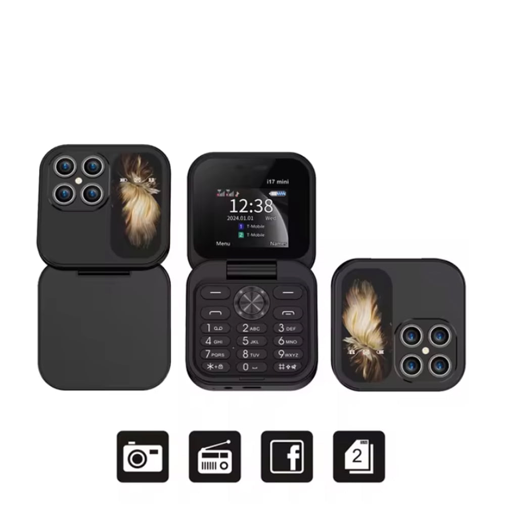 Furvclv Foldable Mobile Phone Small Box Flip Cell Phones Dual SIM Card ...