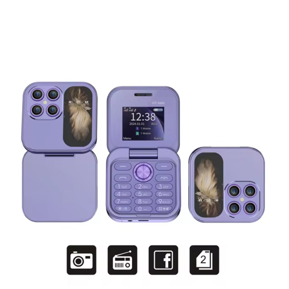 Furvclv Foldable Mobile Phone Small Box Flip Cell Phones Dual SIM Card ...