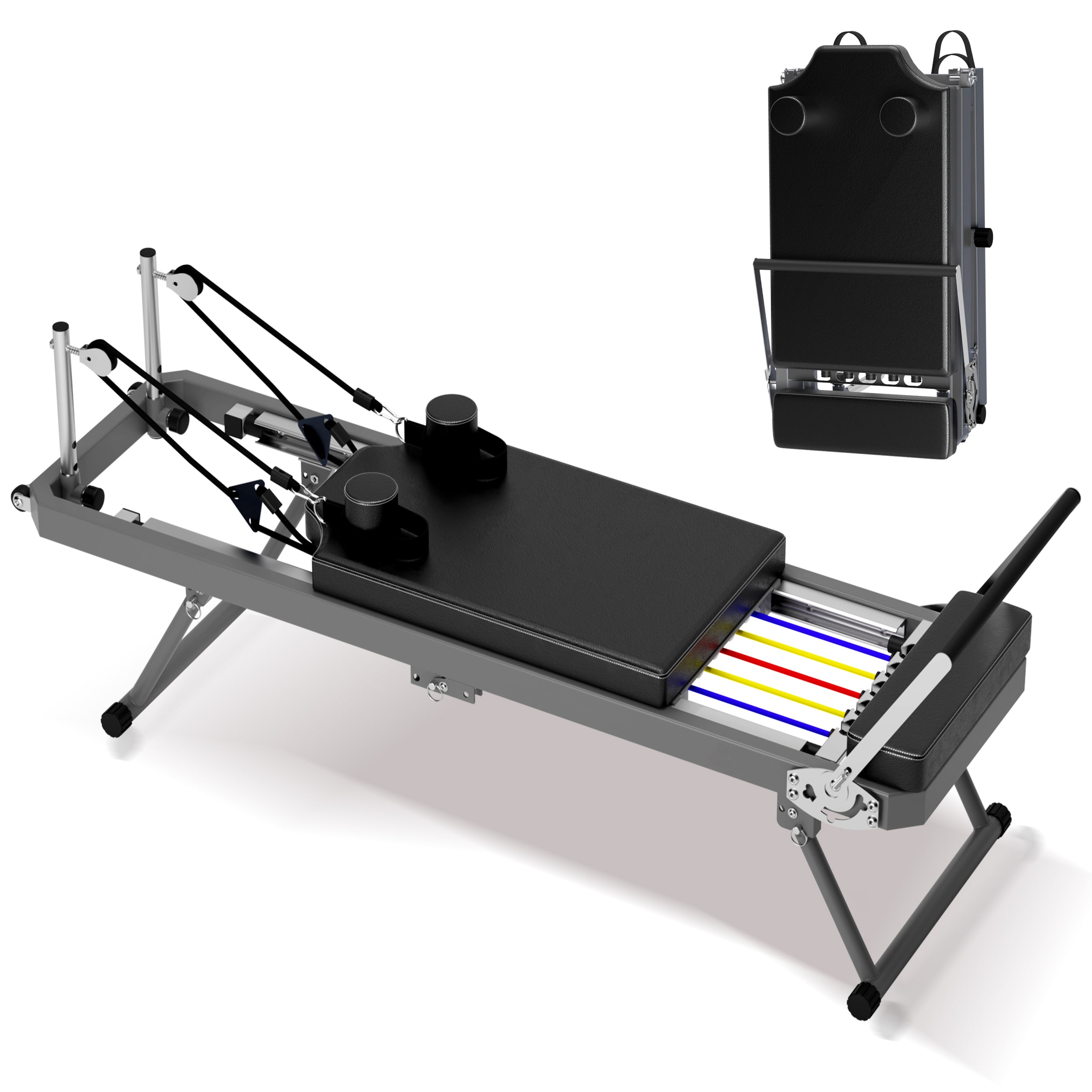 Furvclv Foldable Pilates Reformer Home Gym Equipment, 330.5LBS Capacity ...