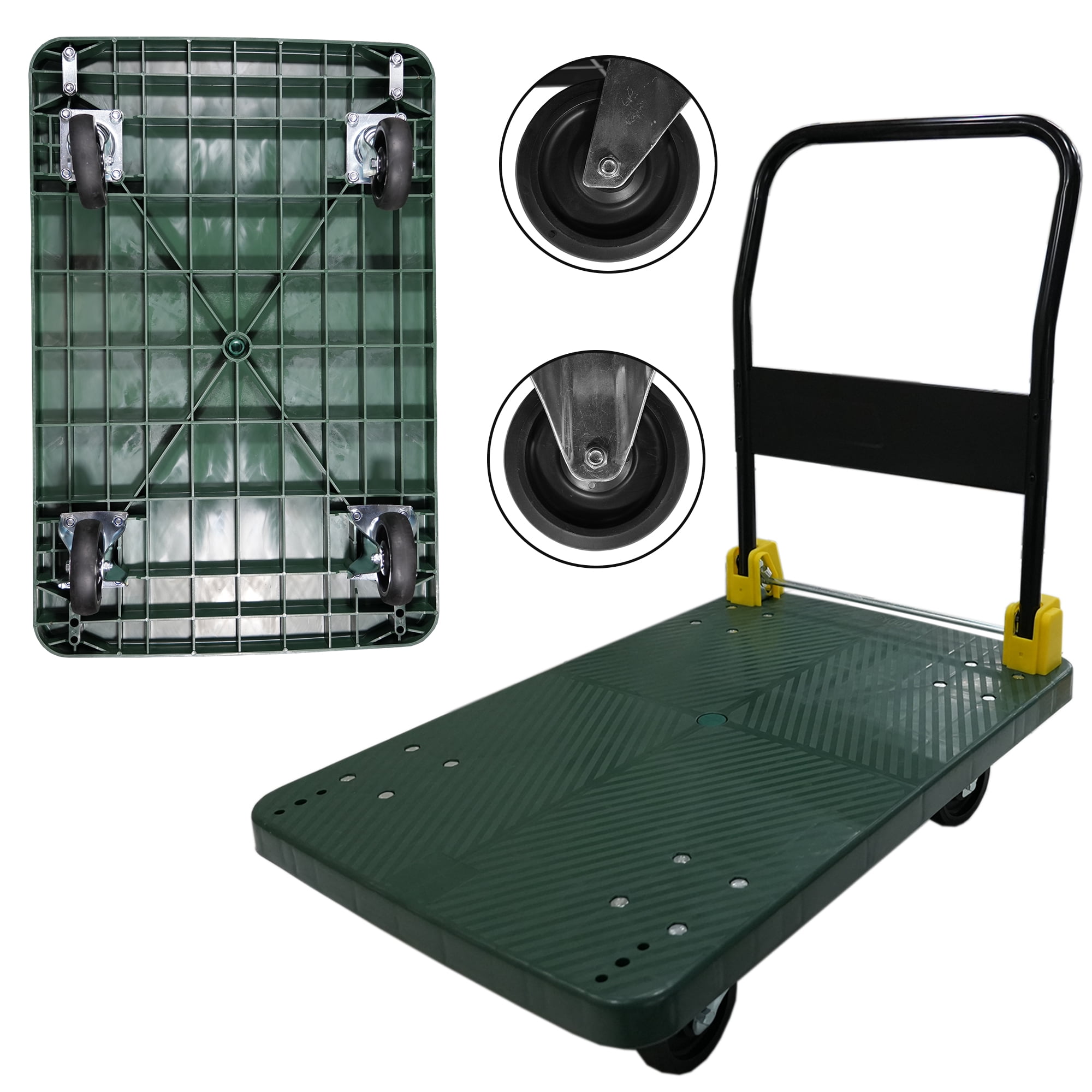 Furvclv Foldable Platform Truck Push Dolly, Heavy Duty Steel ...