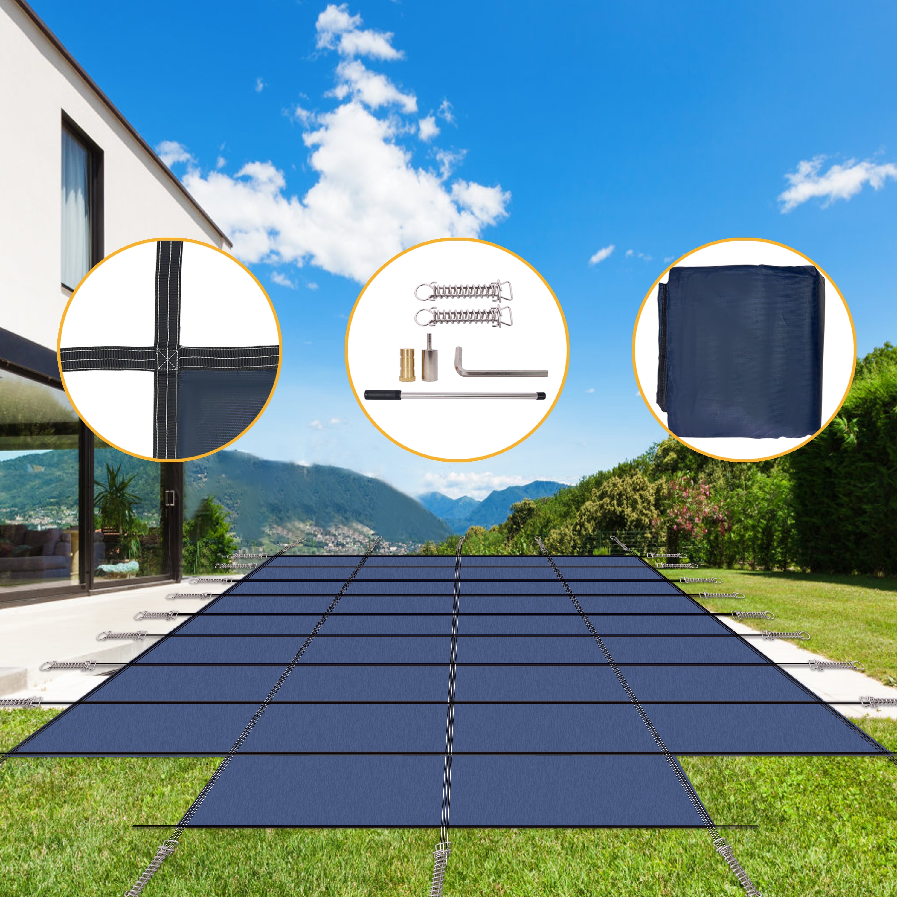 Furvclv Inground Pool Cover Safety Fits 20x40ft Swimming Pool ...