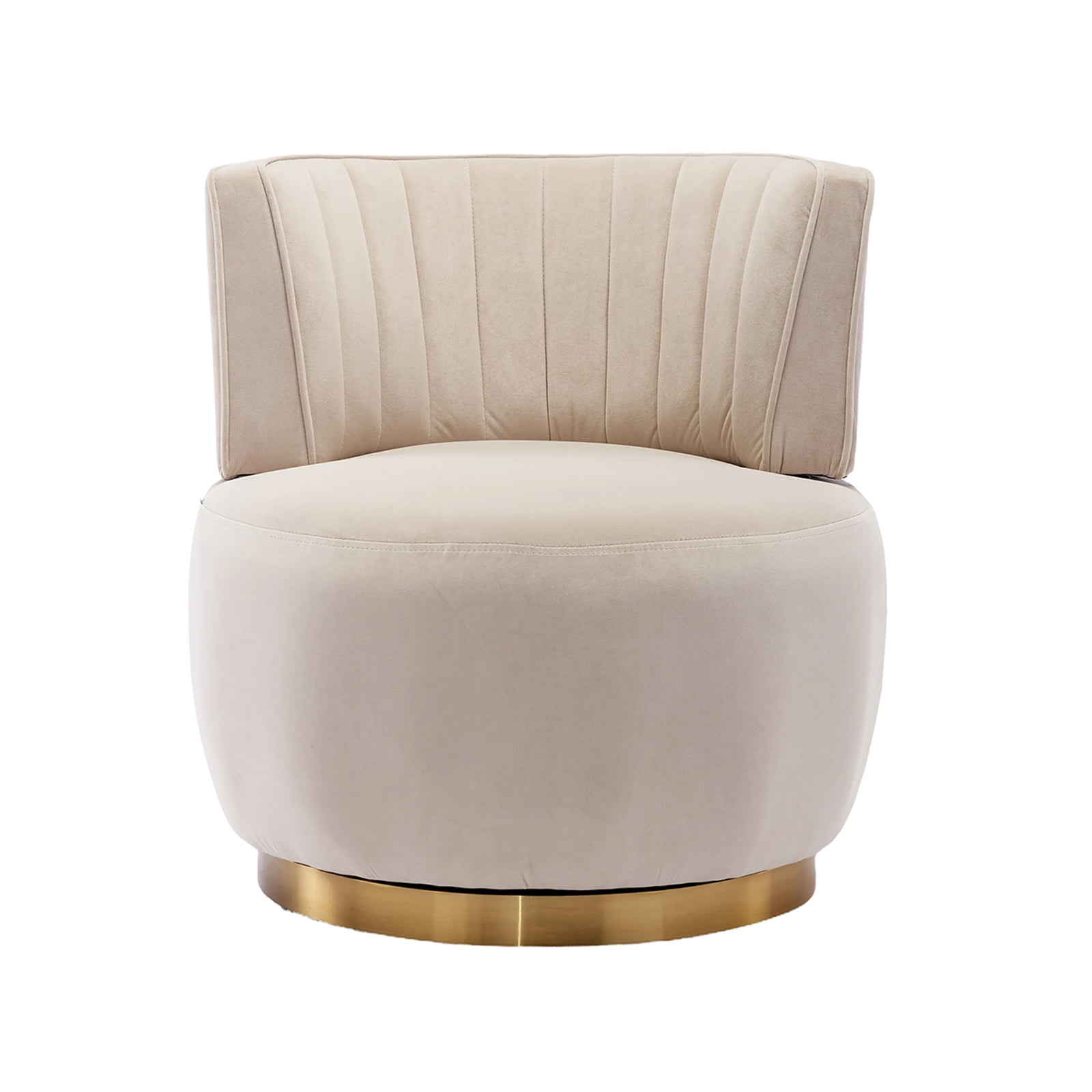Furvclv Modern 360 Degree Swivel Velvet Barrel Accent Chair, Comfy Sofa ...