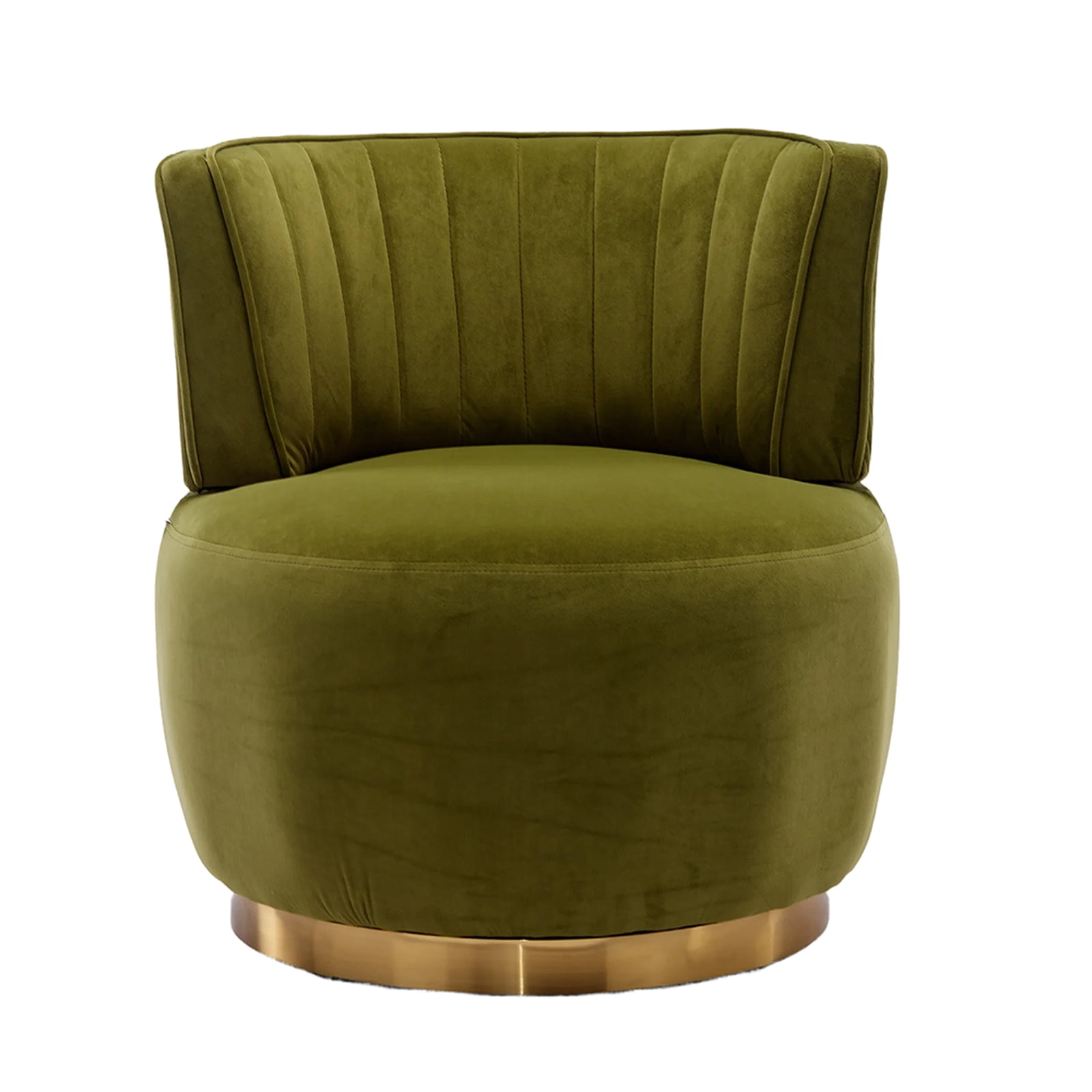 Furvclv Modern 360 Degree Swivel Velvet Barrel Accent Chair, Comfy Sofa ...