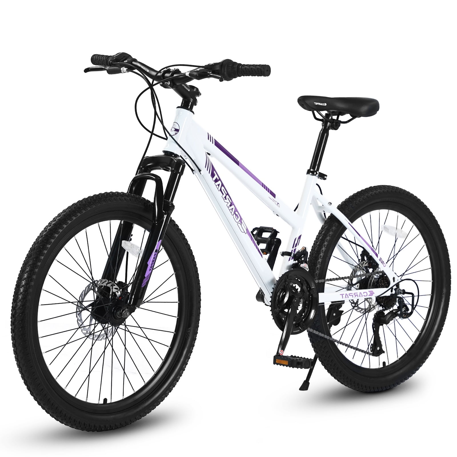Furvclv Mountain Bike 24 Inch Wheel, 100mm Front Suspension And Dual ...