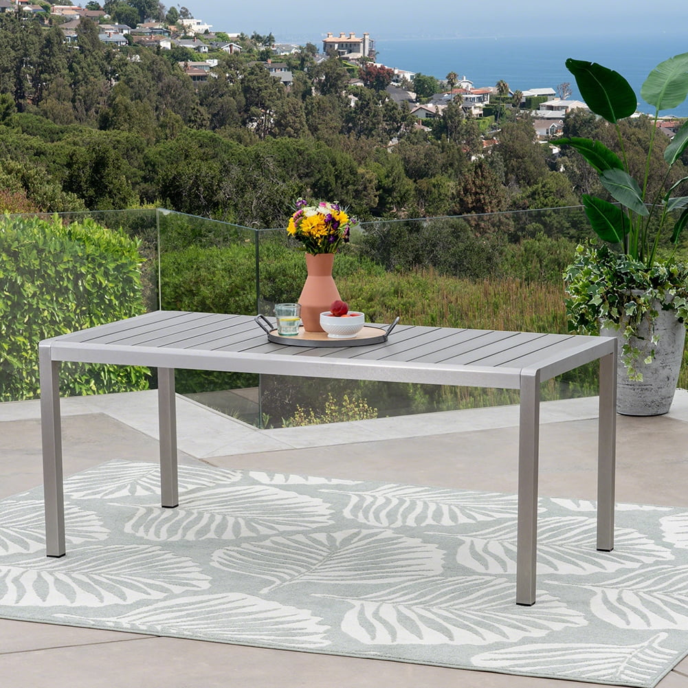 Furvclv Outdoor Dining Table, Patio Dining Table With Smooth Aluminum ...