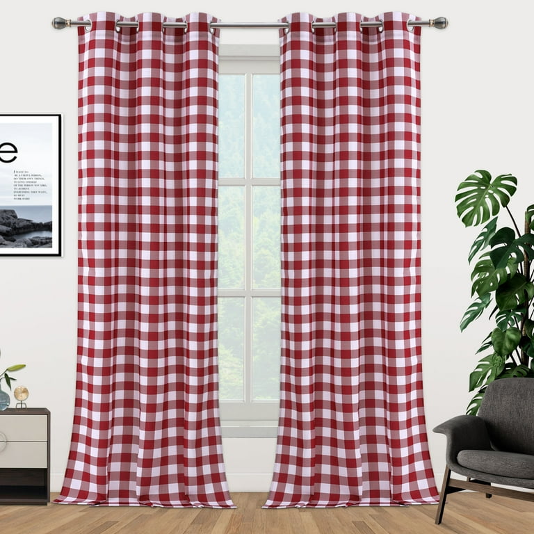Red Buffalo Check Curtains