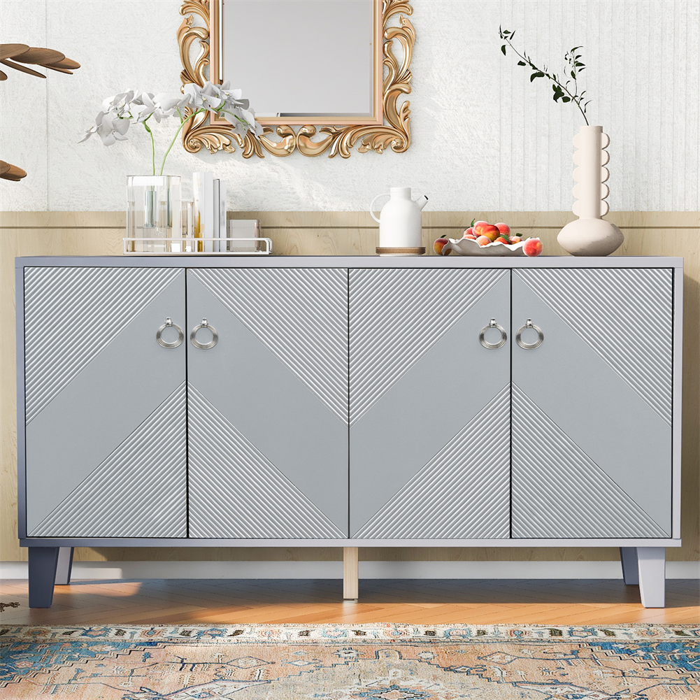Furvclv Sideboard Buffet Cabinet, Modern Kitchen Storage Cabinet With 4 ...