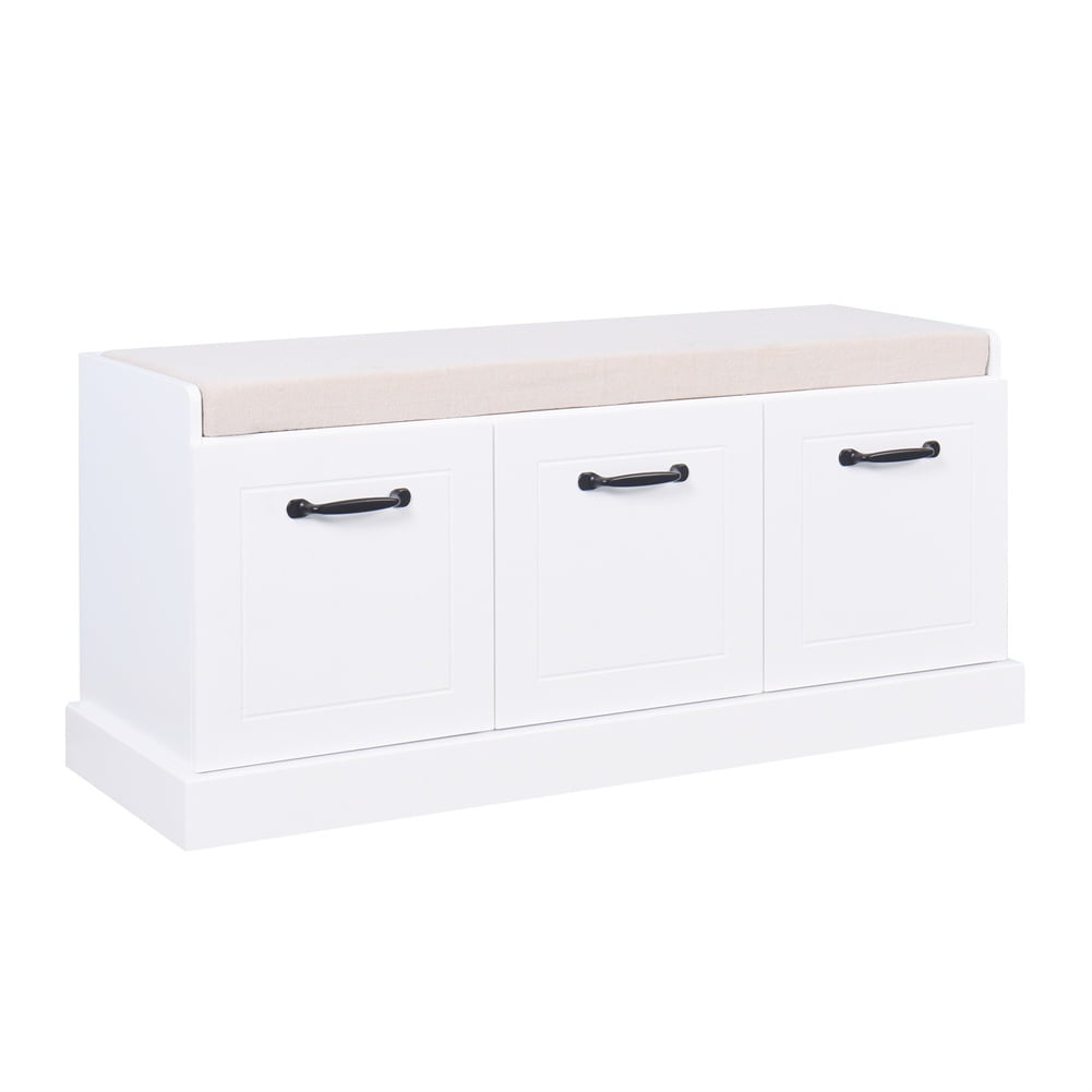 Furvclv Storage Bench With 3 Drawers, Wooden Entryway Storage Cabinet ...