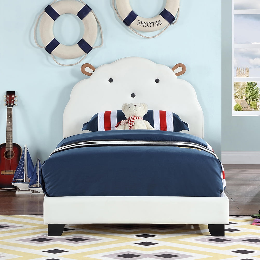 Furvclv Twin Size Upholstered Bed Frame With Sheep/Bear Design ...