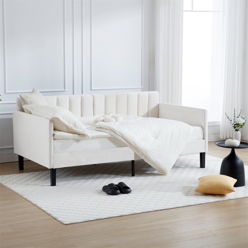 Furvclv Upholstered Twin Size Daybed, Velvet Sofa Day Bed Frame, Sofa ...