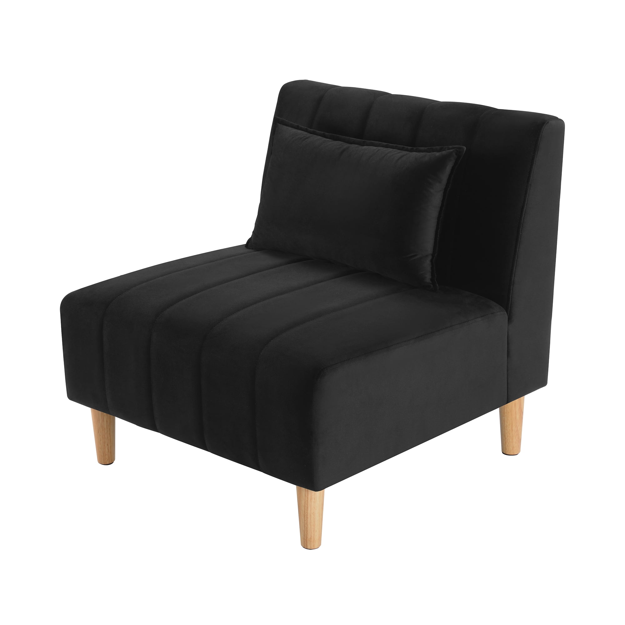 Furvclv Velvet Armless Chair, Modern Side Chair, Single Sofa, Vanity ...