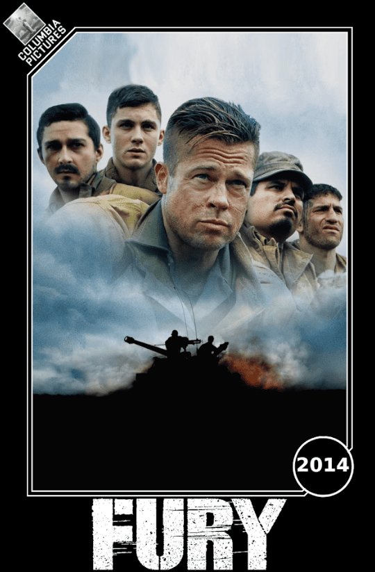 Fury 2014 Movie Poster 24x36 | WWII Action Drama | Brad Pitt, Intense Tank - Walmart.com