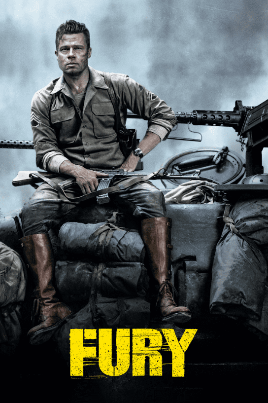 Fury 2014 Movie Poster 24x36 | WWII Action Epic | Brad Pitt, Tank ...
