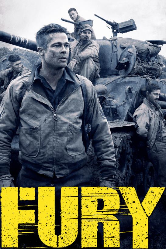 Fury 2014 Movie Poster 24x36 | WWII Action Film | Brad Pitt, Tank ...