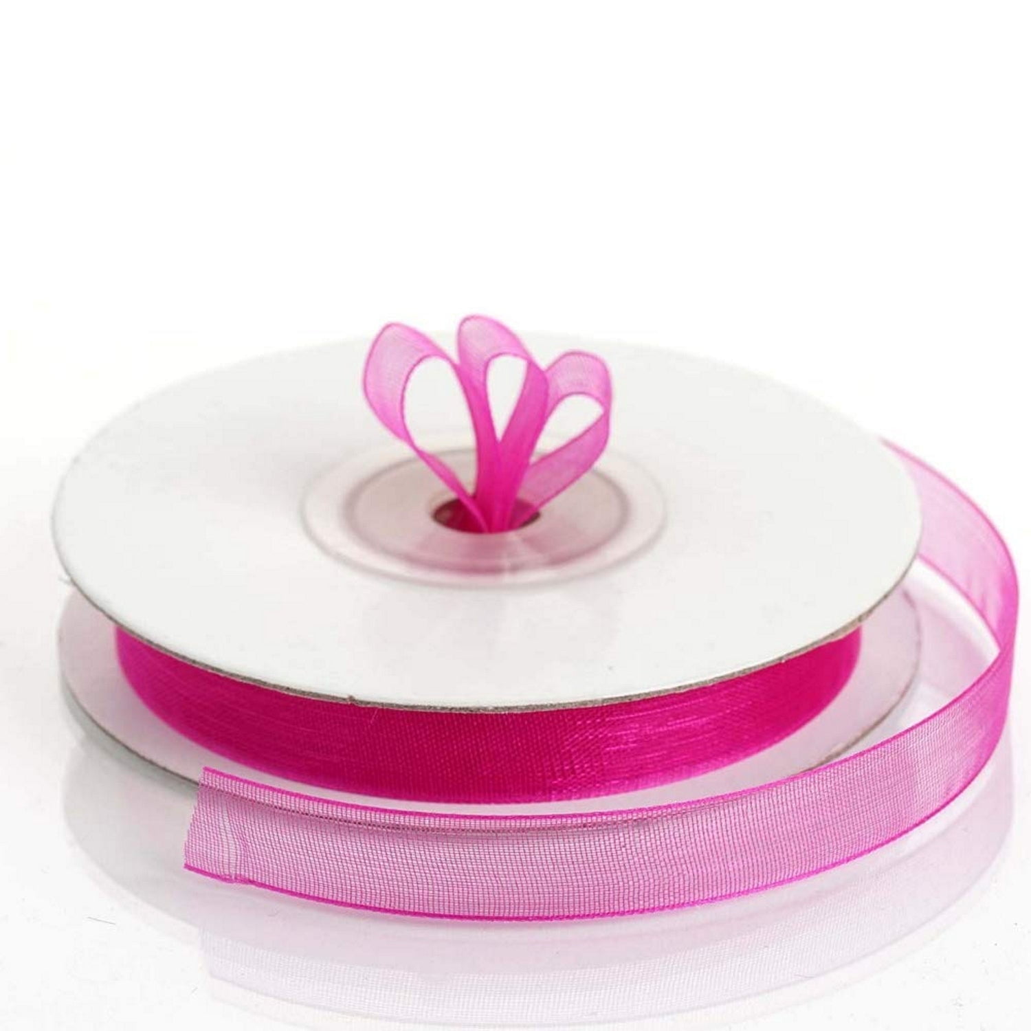3/8in. Wide Fuschia Sheer Organza Ribbon - 25 Yards (00438) - Walmart.com