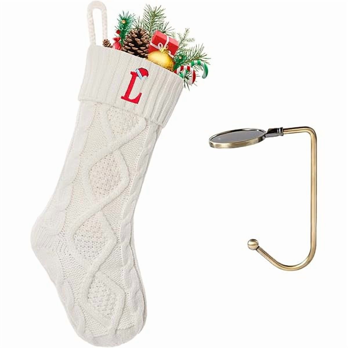 Fusdw Christmas Stockings with Initials, Letter L Embroidered Xmas ...