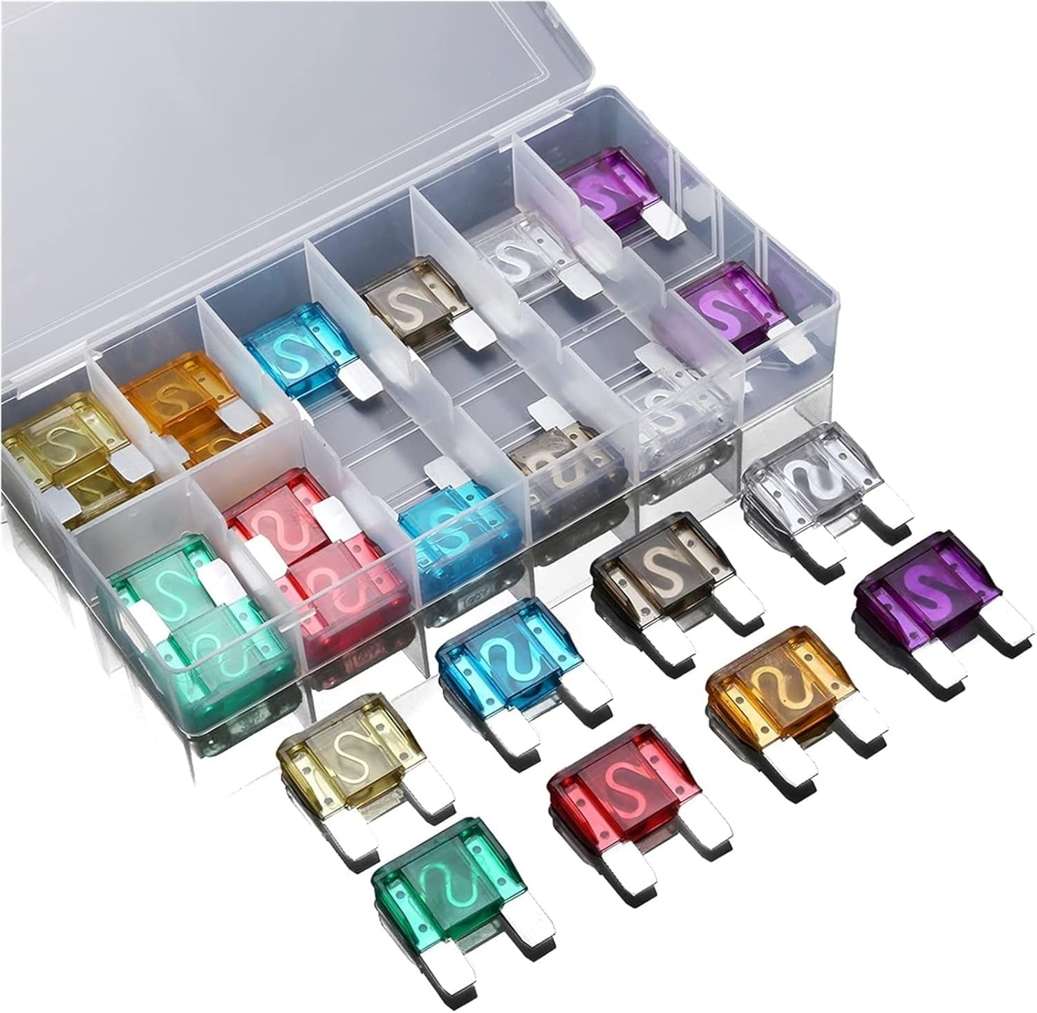 Fuse 24pcs 8 Kinds Car Truck RV Electrical Fuse Kit Big Maxi Blade Fuse ...